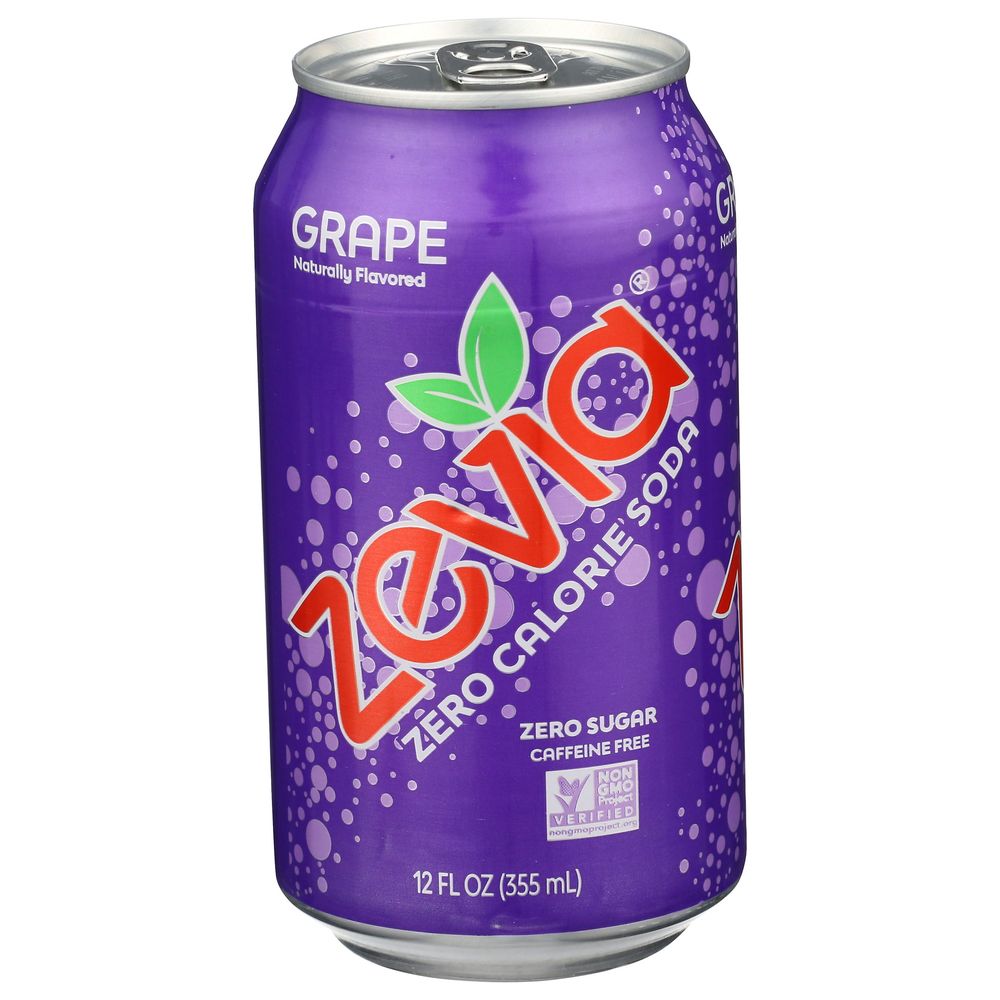 Zevia Grape Naturally Flavored Zero Calorie Soda, 72 Fluid Ounce -- 4 ...
