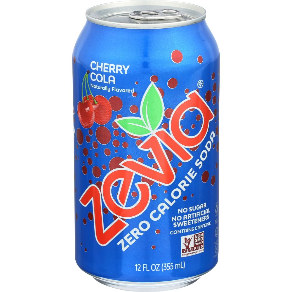 Zevia Cola Cherry Naturally Flavored Zero Calorie Soda, 72 Fluid Ounce ...