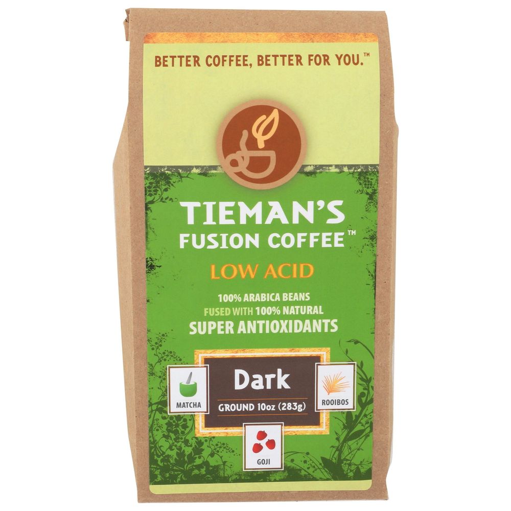 Tiemans Low Acid Dark Ground Fusion Coffee, 10 Ounce -- 6 per case ...