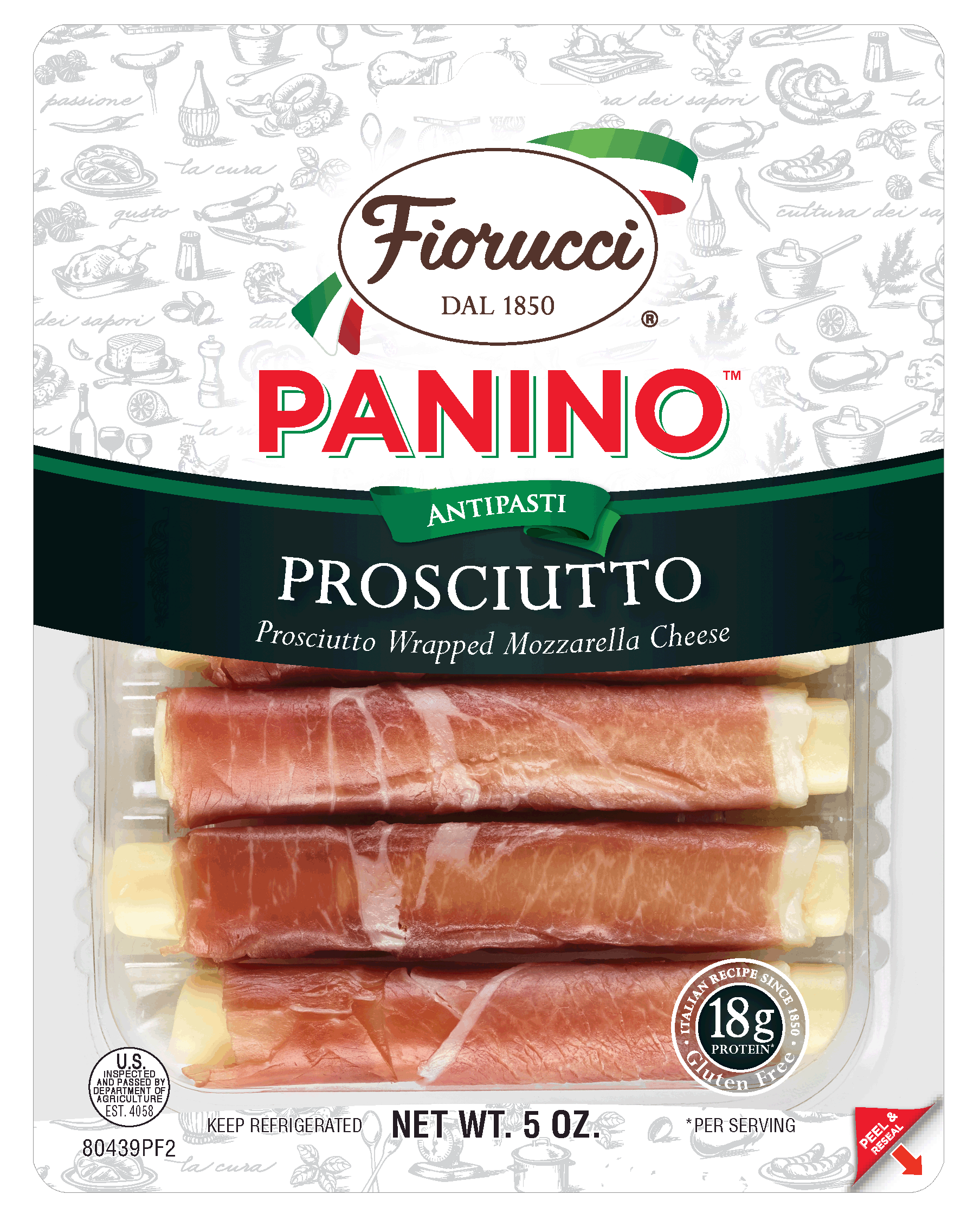 Fiorucci Food Prosciutto Panino Mozzarella Cheese, 5 Ounce -- 12 per ...