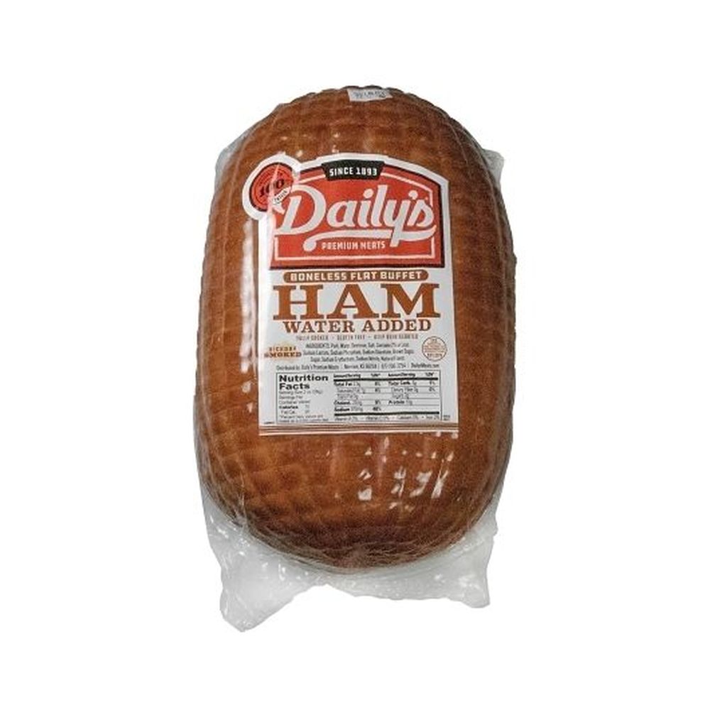 Dailys Fully Cooked Water Added Hickory Smoked Boneless Flat Buffet Ham ...