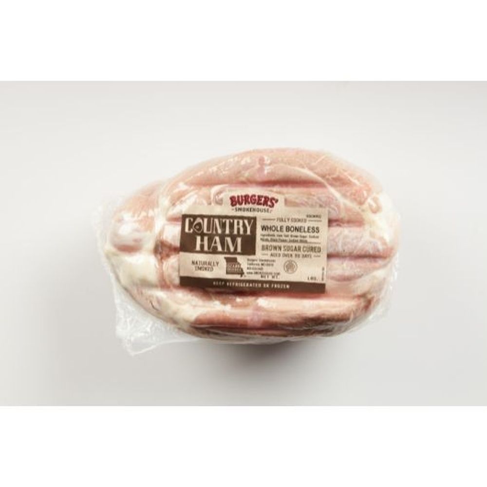 Burgers Smokehouse Whole Boneless Cooked country Ham, 18 Pound