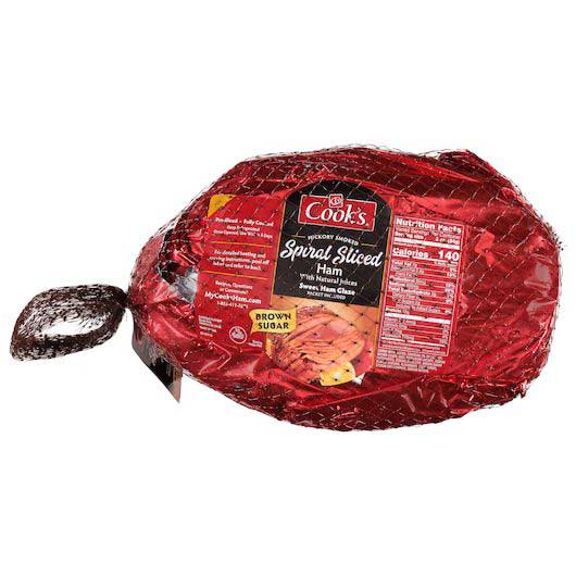 Cooks Fully Cooked Brown Sugar Hickory Smoked Spiral Sliced Half Ham ...