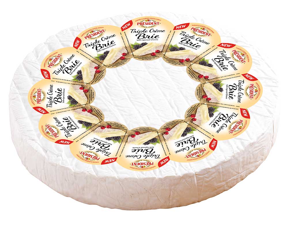 President Triple Creme Brie Cheese, 6.6 Pound.