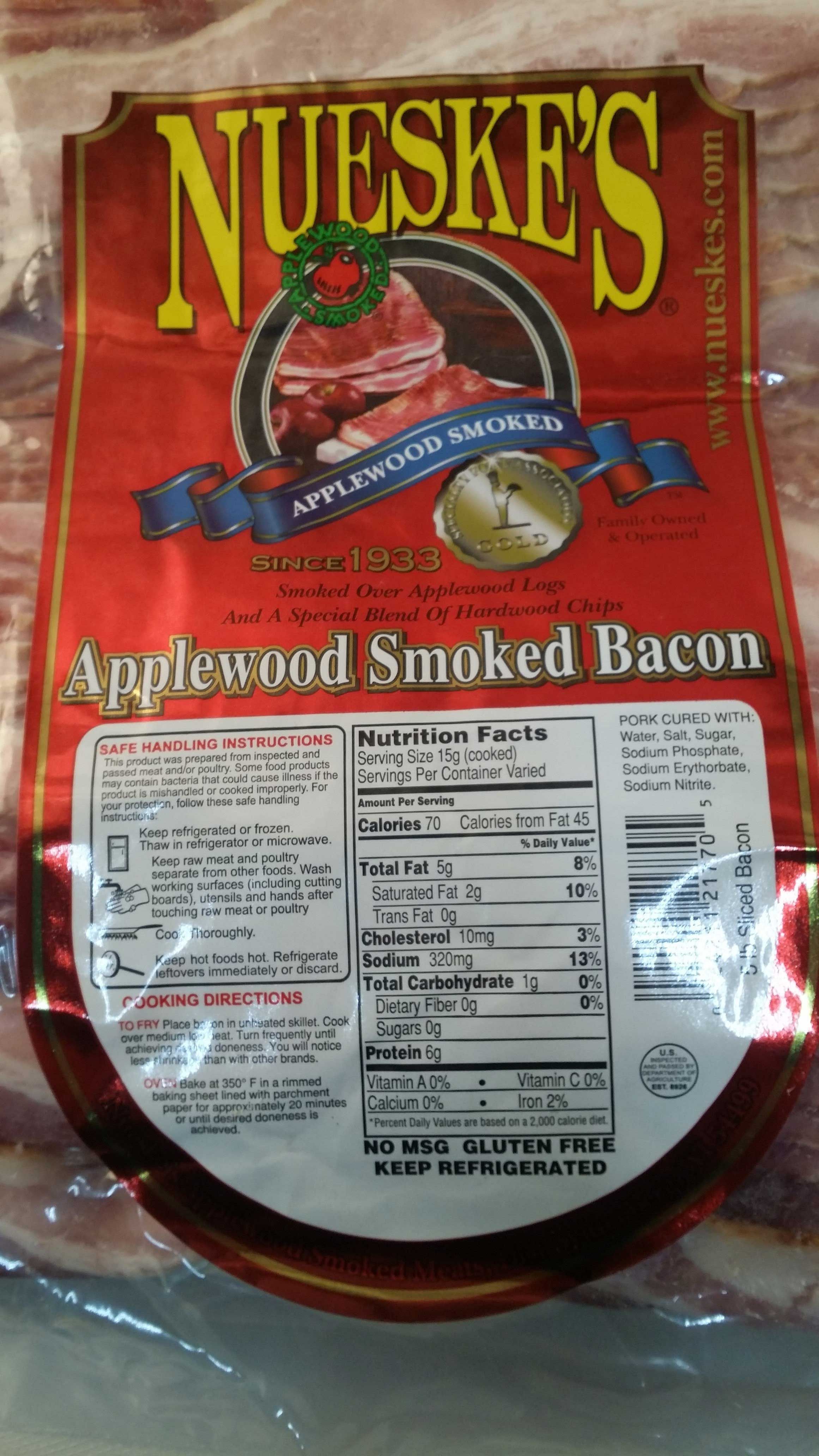 Nueske 16-20 Count Applewood Smoked Sliced Bacon, 5 Pound -- 2 per case
