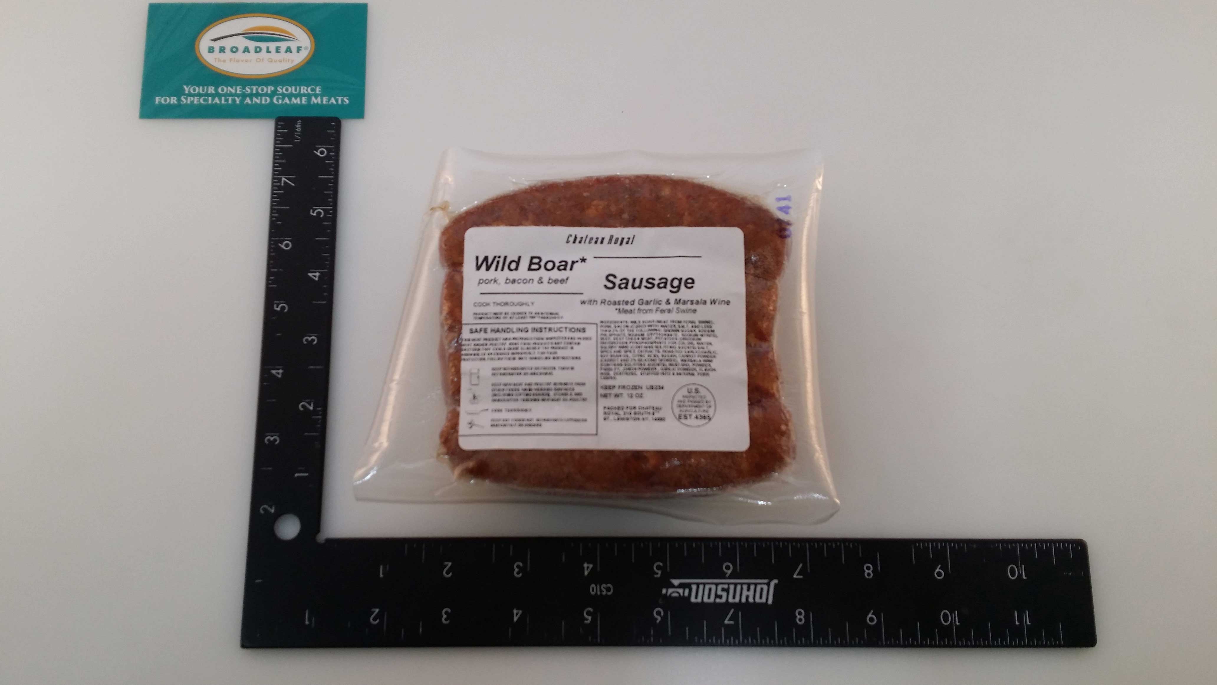 Broadleaf Wild Boar Sausage Garlic Marsala Wine, 4 count per pack -- 12 ...