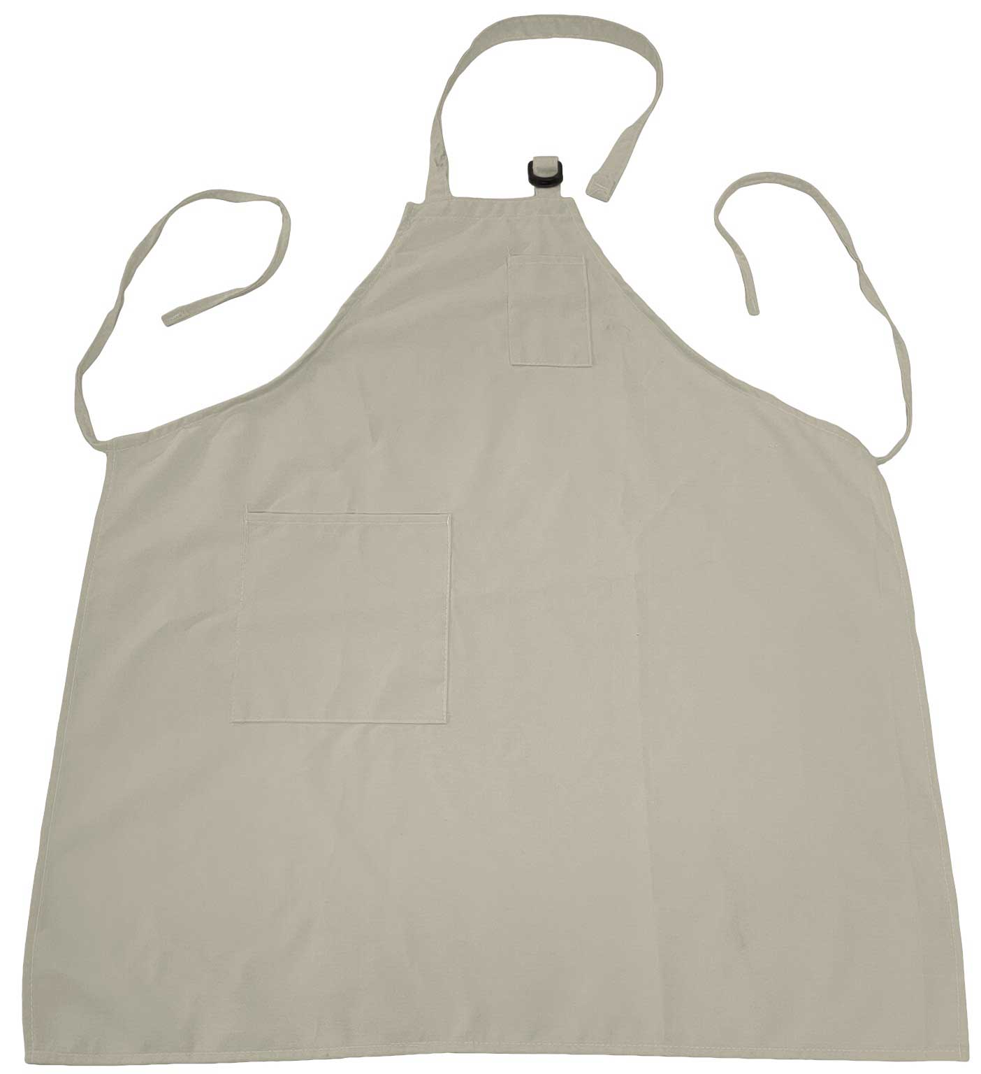Intedge Ivory Poly/Cotton Adjustable D Ring Apron with 2 Pockets