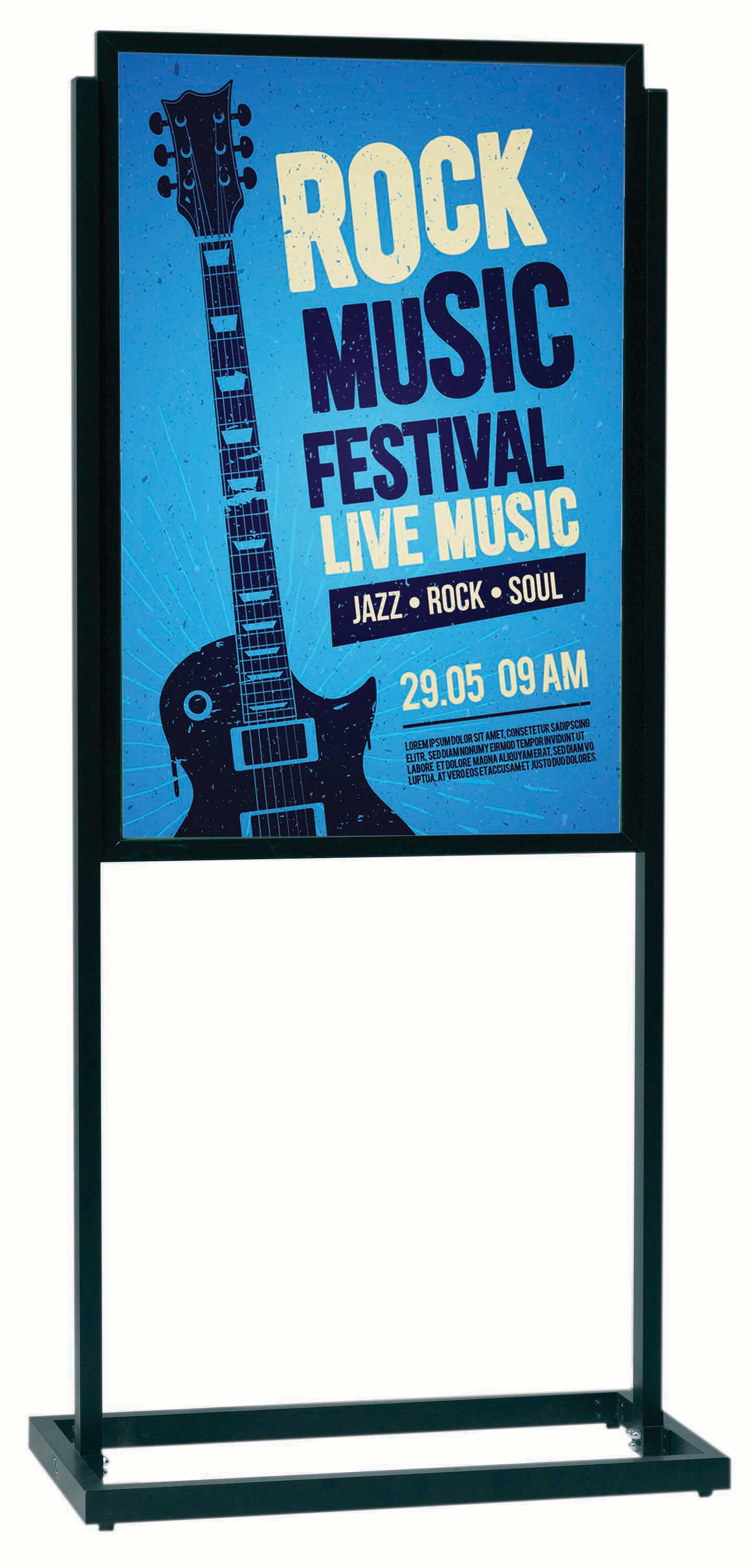 Aarco Black Powder Coated Freestanding Double Sided Boaster Poster ...