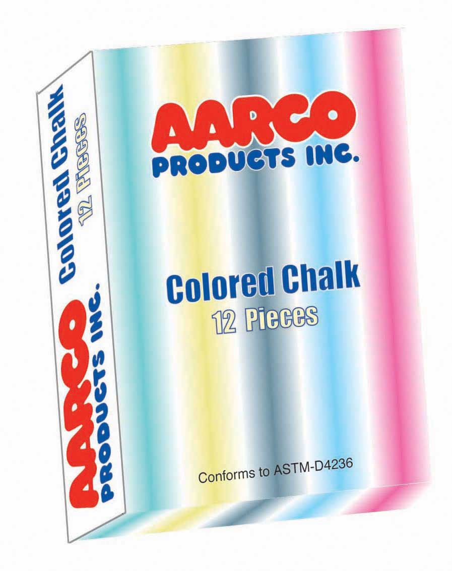 Aarco Colored Chalk, 12 count -- 12 per case