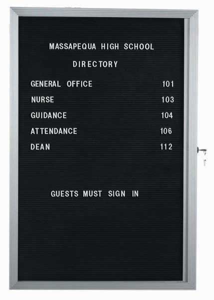 Aarco Economy Series Enclosed Letter Board Cabinet with Overlapping ...