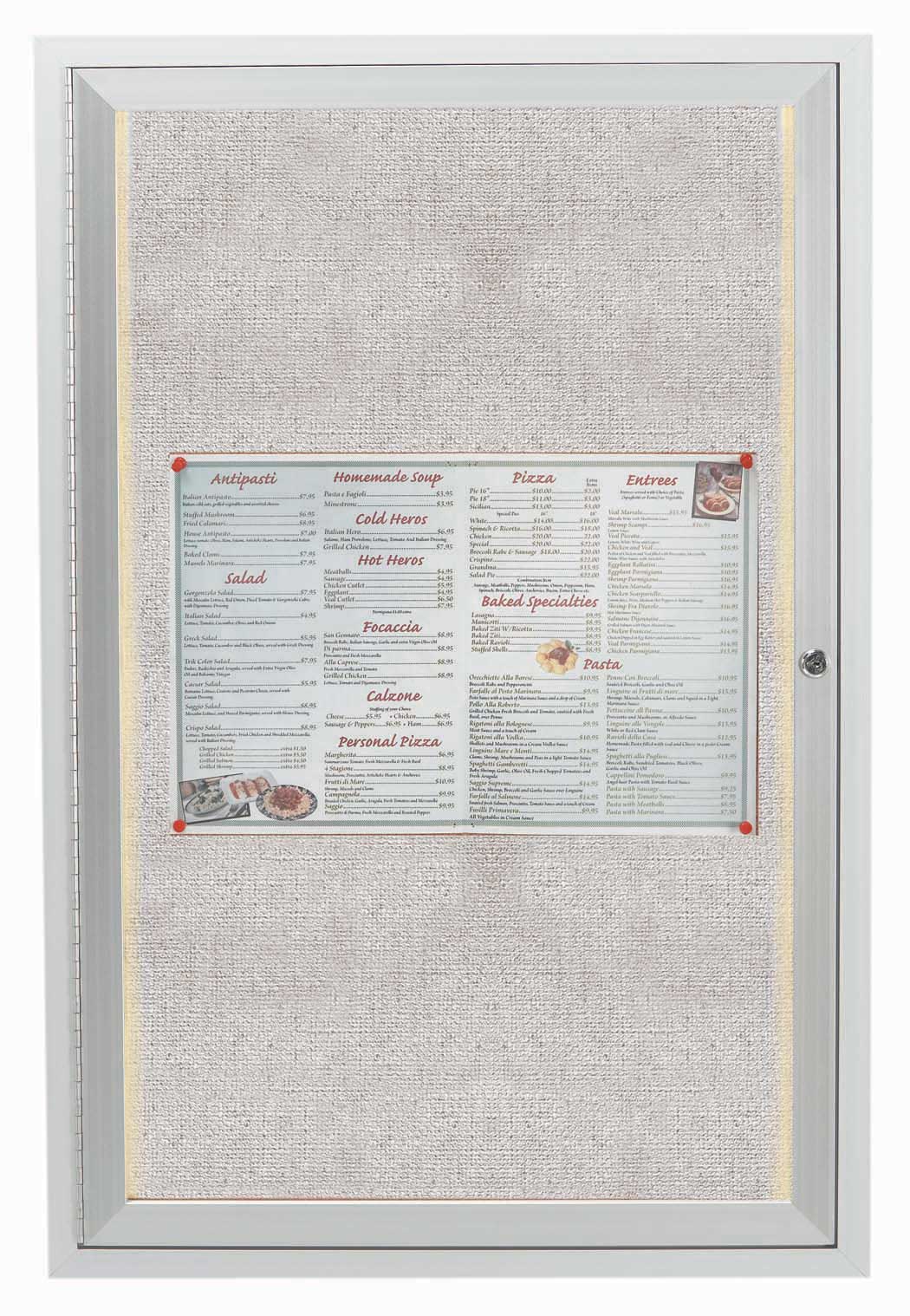 Aarco Indoor/Outdoor Enclosed Aluminum Framed Satin Anodized Bulletin ...