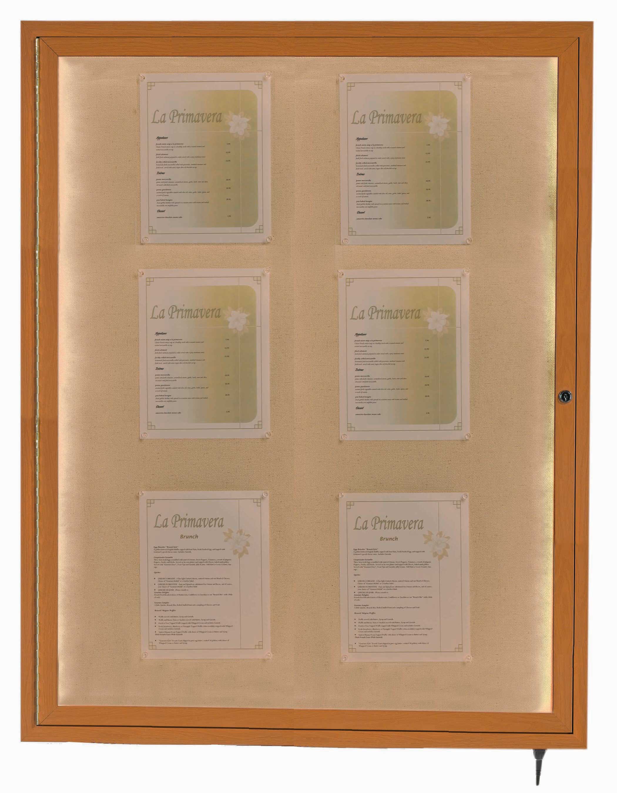 Aarco LED Lighted Oak Wood Finish Outdoor Display Case, 48 x 36 inch