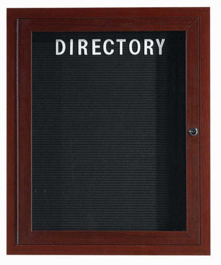 Aarco Walnut Wood Look Finish Aluminum Frame Outdoor Enclosed Directory ...