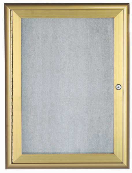 Aarco Indoor/Outdoor Waterfall Series Gold Enclosed Bulletin Board, 24 ...