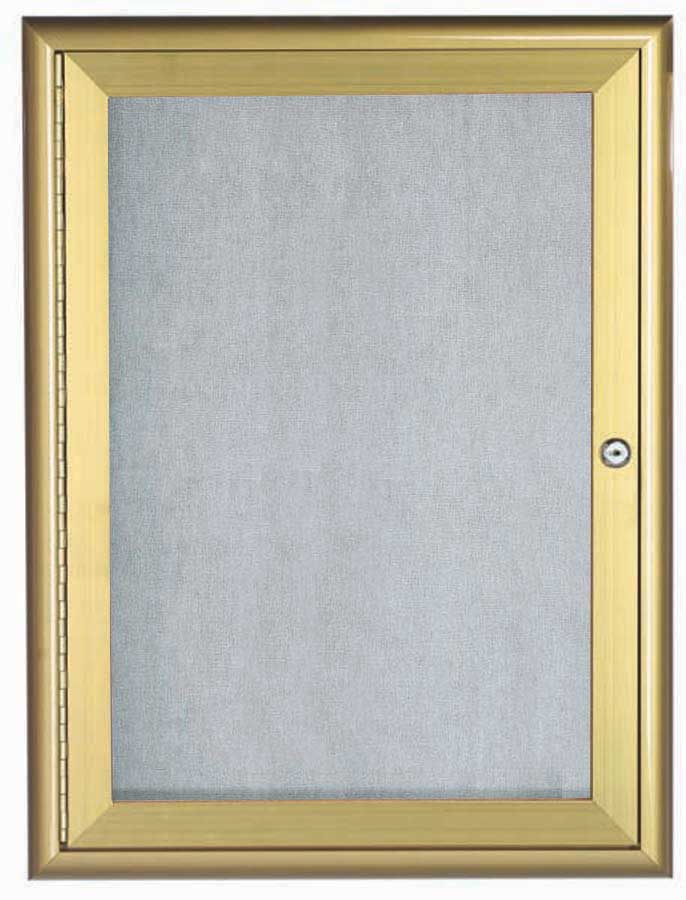 Aarco Indoor/Outdoor Waterfall Series Gold Enclosed Bulletin Board, 36 ...