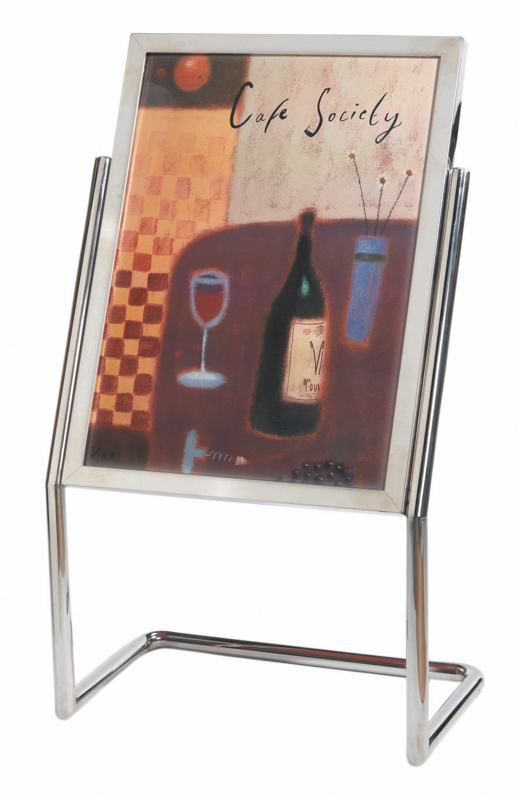 Aarco Large Chrome Finish Menu and Poster Holder, 48 x 25 inch ...