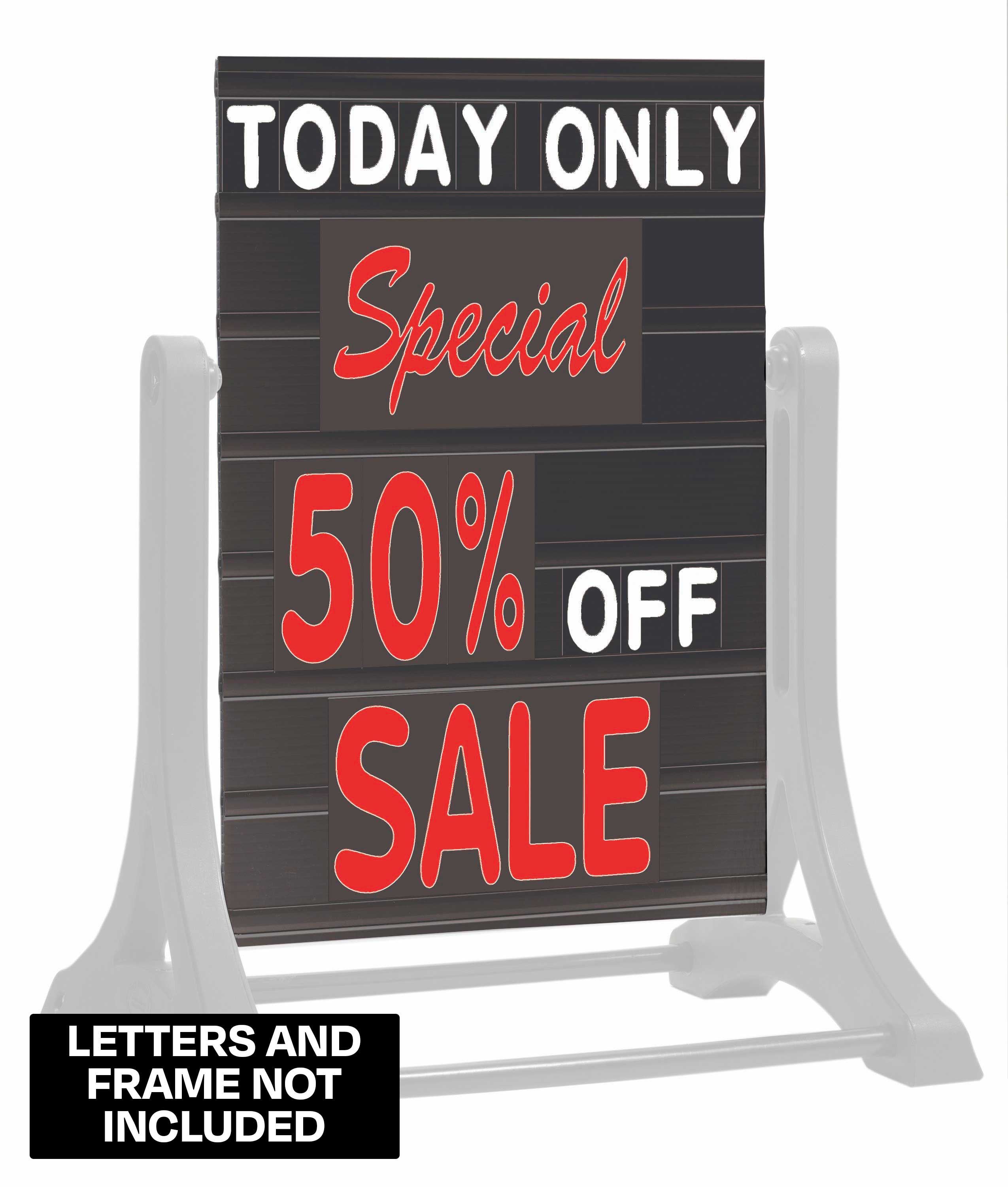 Aarco Replacement Frameless Double Sided Black Letterboard Panel for ...