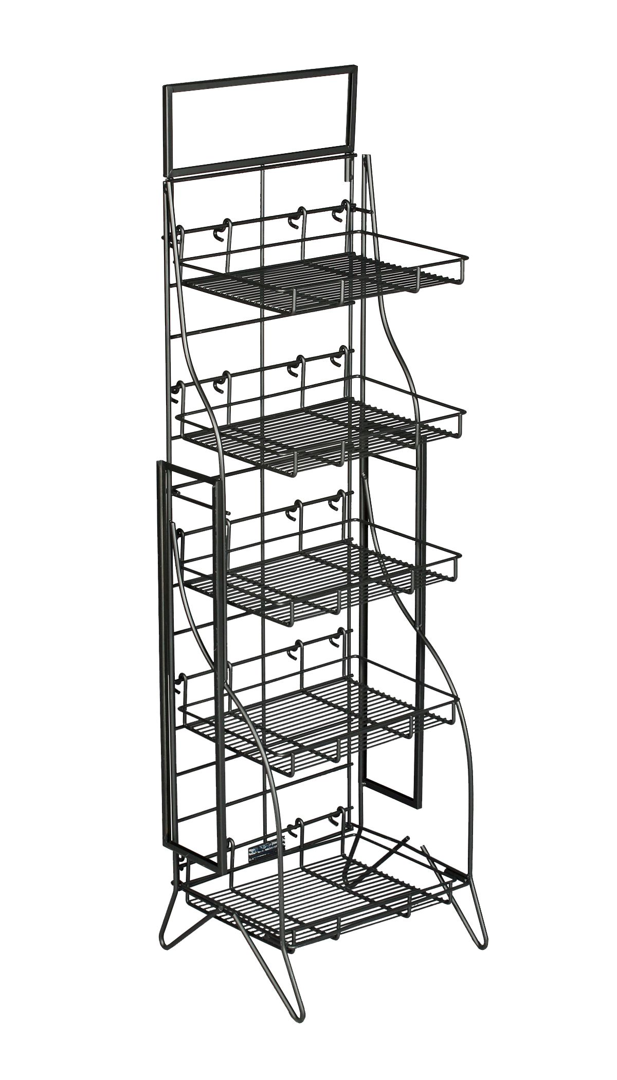 Mobile Merchandisers 5-Shelf Ornate Fold-Up Matte Black