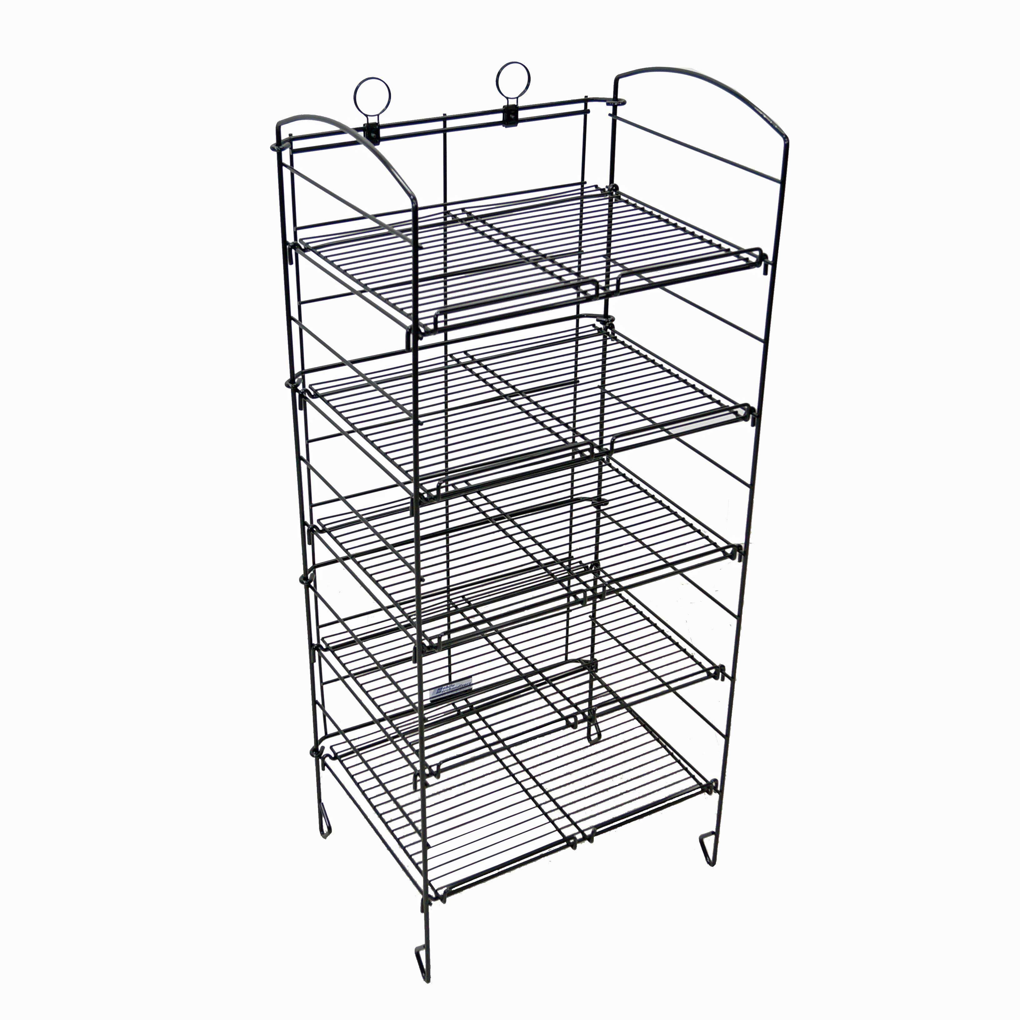 Mobile Merchandisers 5 Shelf Economic Fold Up Black | FoodServiceDirect