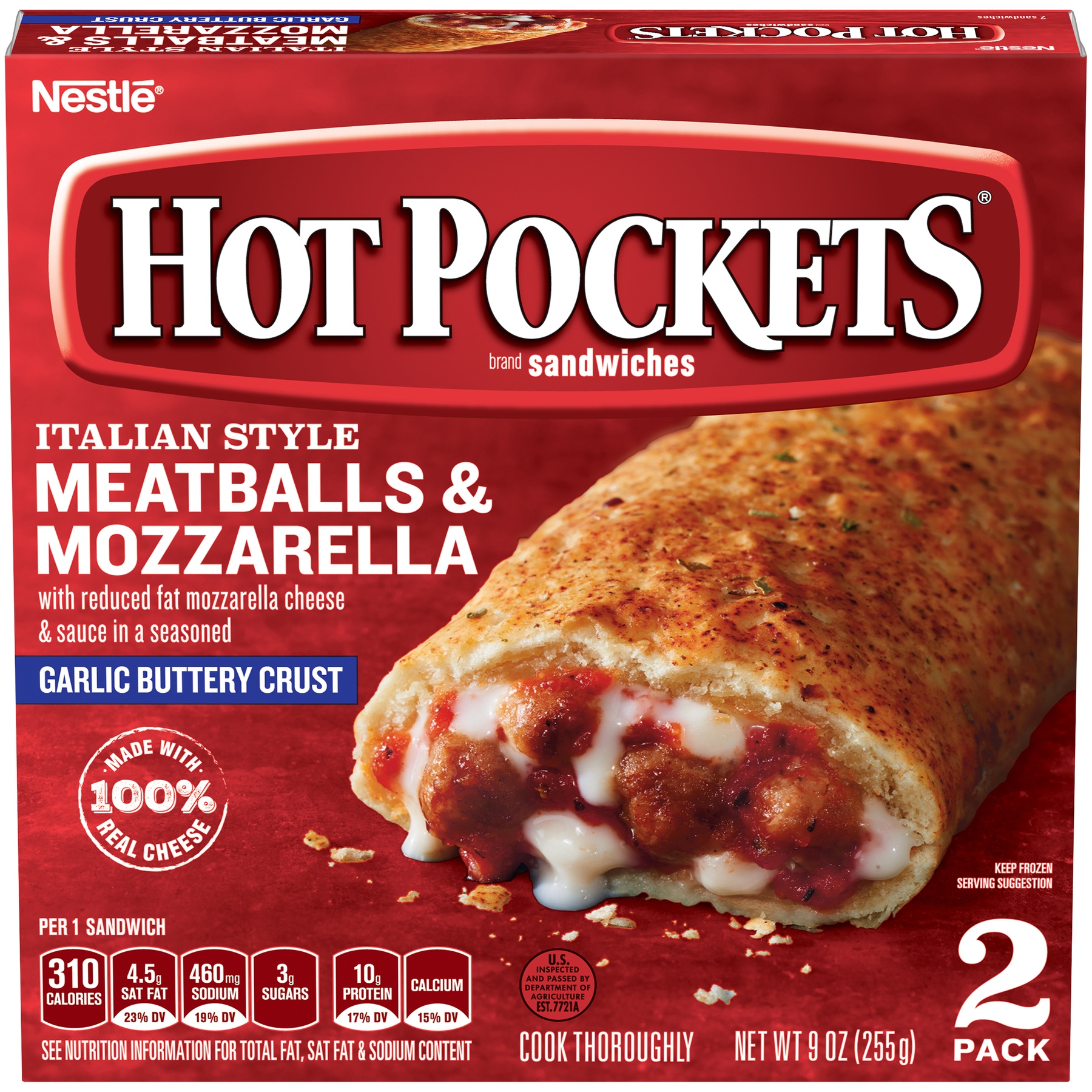 Nestle Hot Pockets Meatballs and Mozzarella, 9 Ounce -- 8 per case ...