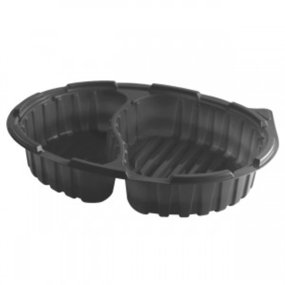 Crisp Food Technologies Polypropylene Two Compartment Oval Container ...
