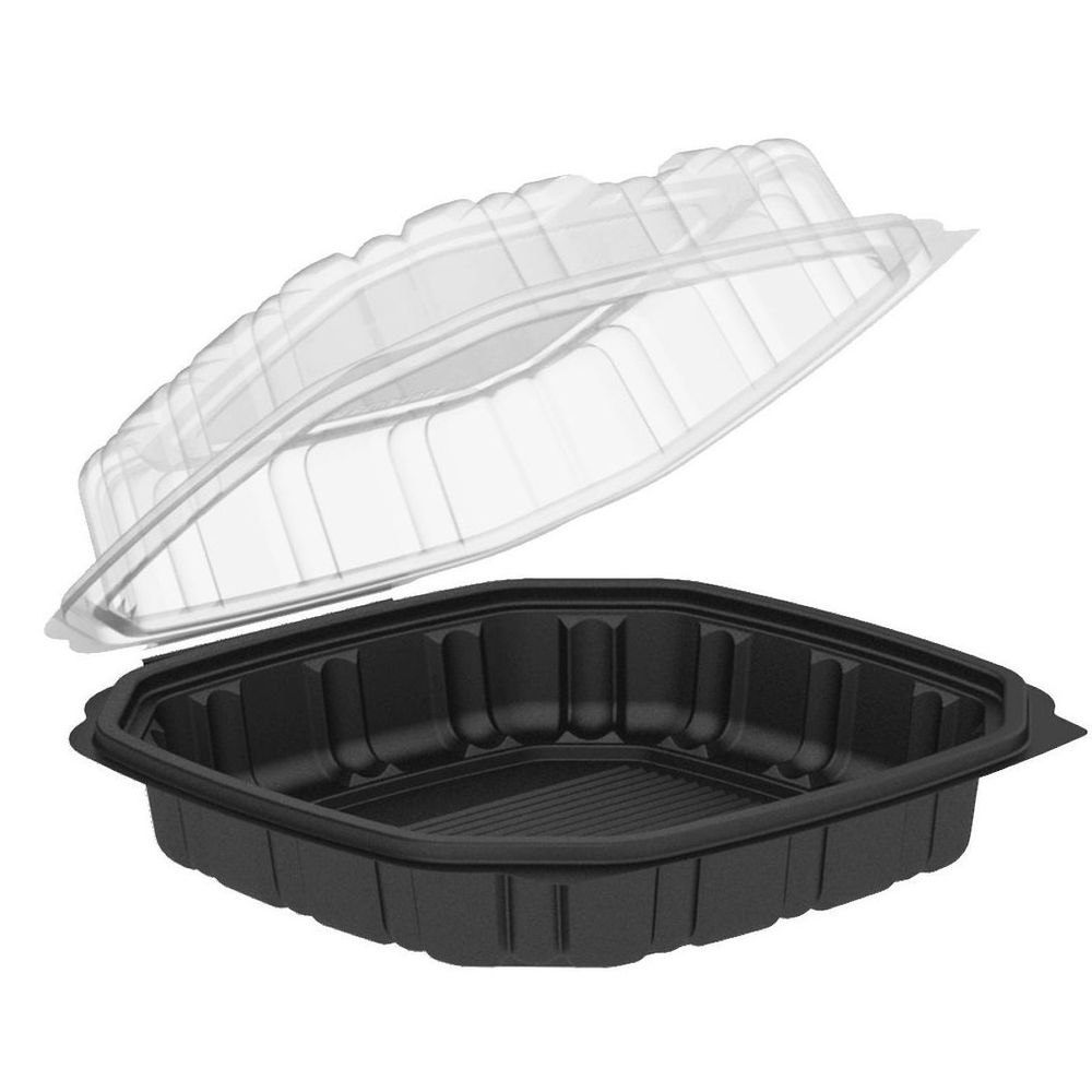 Culinary Classics Polypropylene Black Base 1 Compartment Hinged ...