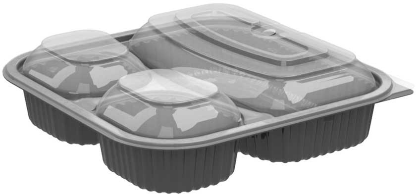 Anchor 3 Compartment Container with Lid Case | FoodServiceDirect