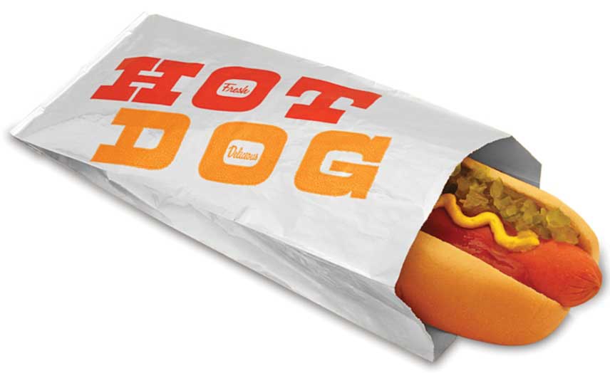 Bagcraft Corporation Silver Paper Laminated Foil Hot Dog Bag, 8.5 x 3.5 ...