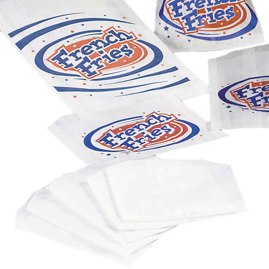 Brown Paper Goods Paper White Plain French Fry Bag, 5.5 x 1 x 8 inch ...