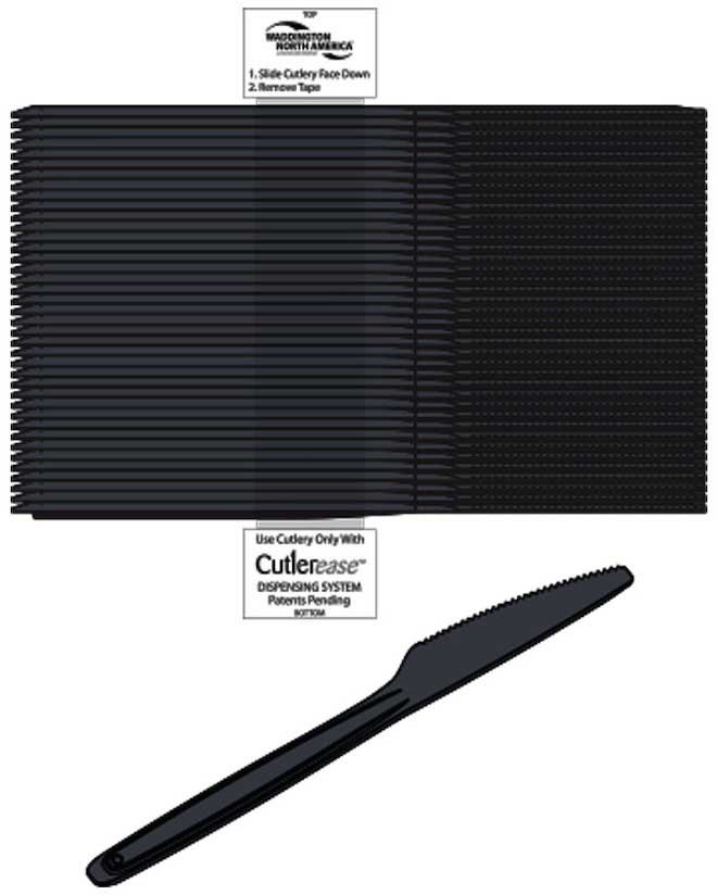 WNA Comet Cutlerease Medium Heavy Weight Black Polystyrene Bulk Knife, 6 inch -- 960 per case