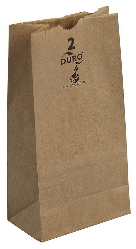 Duro Hilex Poly Standard Kraft Self Opening Style Grocery Bag, 2 Pound ...