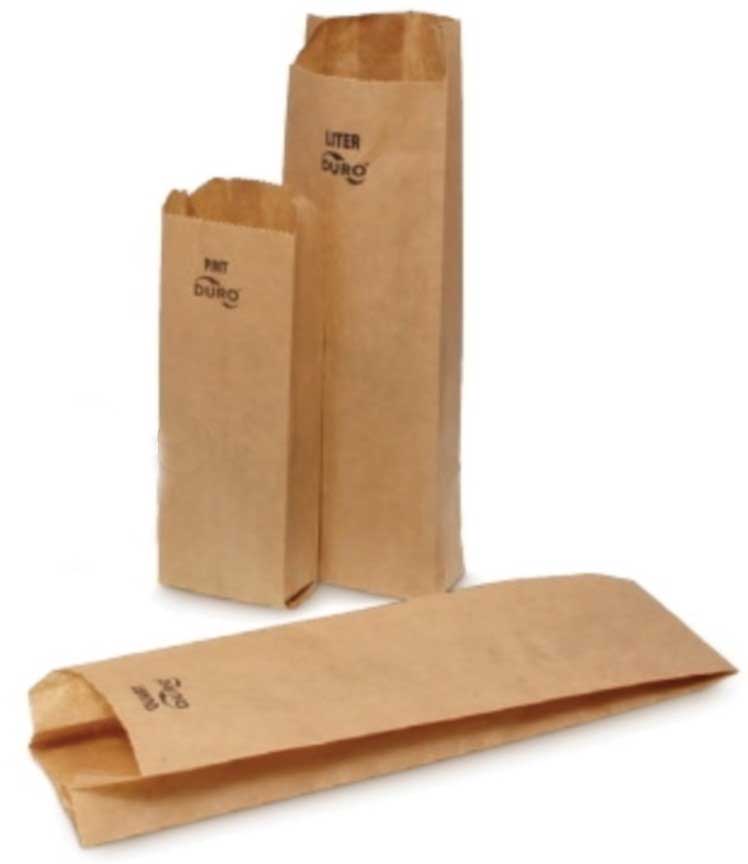 Duro Hilex Poly Kraft Virgin Paper Liquor Bag, 1 Quart -- 1000 per case