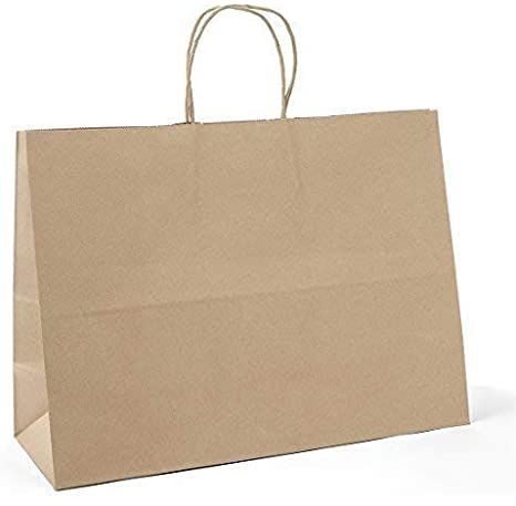 Duro Dubl Life C-Mod Kraft Virgin Paper Tote Bag with Handle, 65 Pound ...