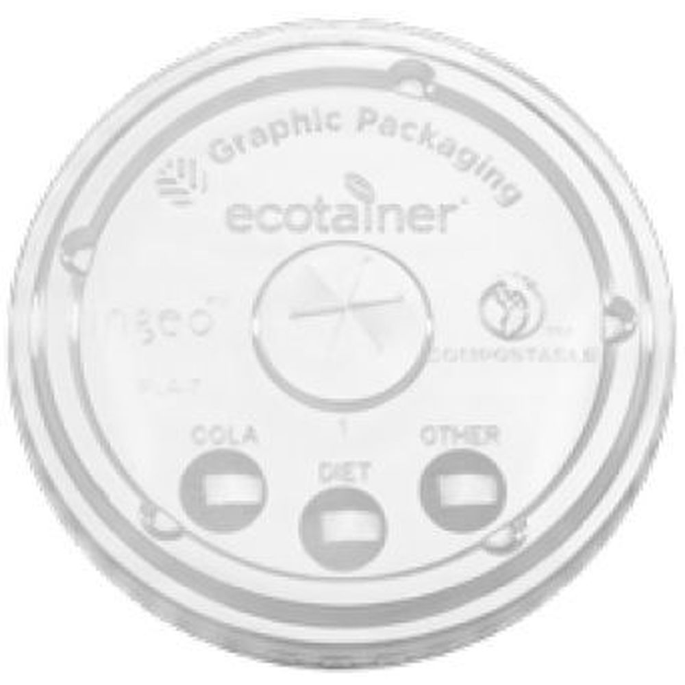 Graphic Packaging International Ecotainer Clear PLA Flat Lid Fits 32 ...