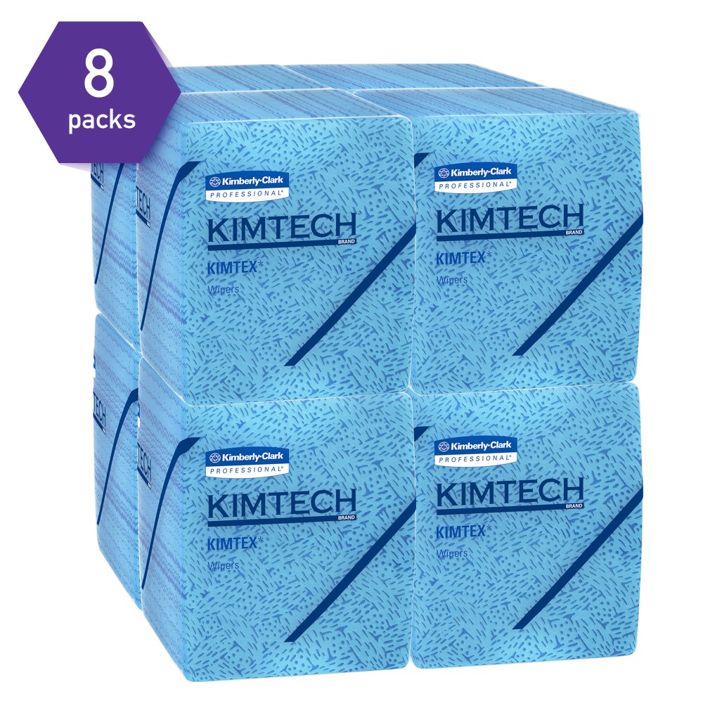 Kimtech Blue Low Lint Quarterfold Disposable Industrial Cleaning Wipes ...