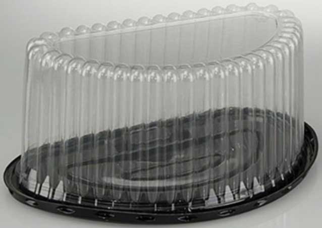 Pactiv Black Cake Base with Clear Fluted Dome Lid Case | FoodServiceDirect