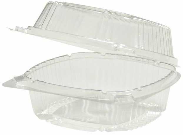 Pactiv 1-Compartment Hinged-Lid Sandwich Container Case | FoodServiceDirect