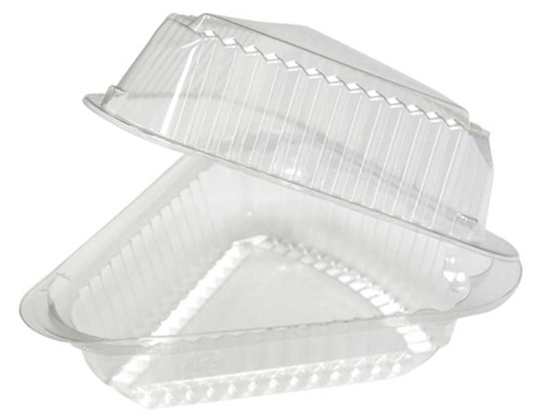 Pactiv HIPS 6 inch Clear Hinged Lid Pie Wedge Container, 7 Ounce ...