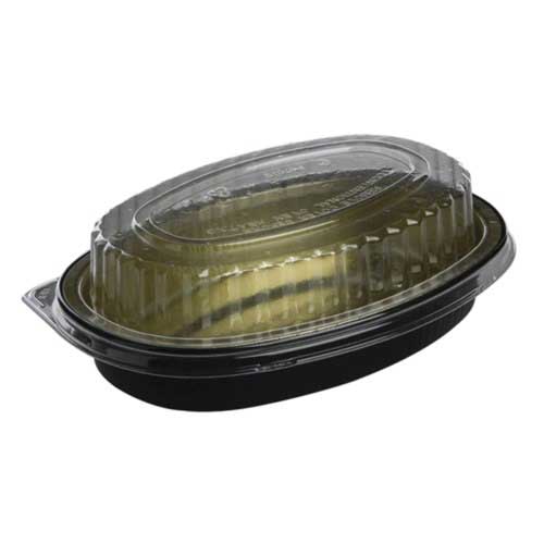 Pactiv Carry Out Black Aluminum Tray with Dome Lid -- 100 per case