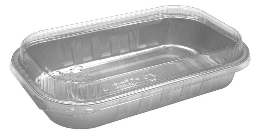 Pactiv Aluminum Silver Base Carry-Out Container with Clear Tamper ...