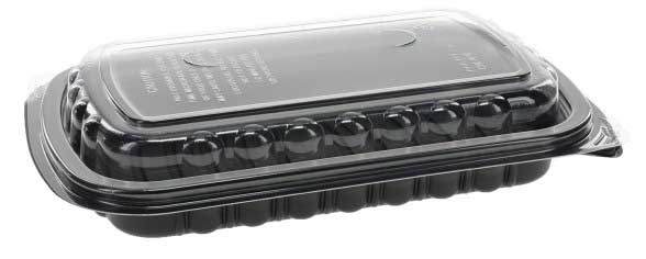 Pactiv TFPP Black/Clear Half Slab Rib Container, 10.01 x 7.09 x 2.12 ...