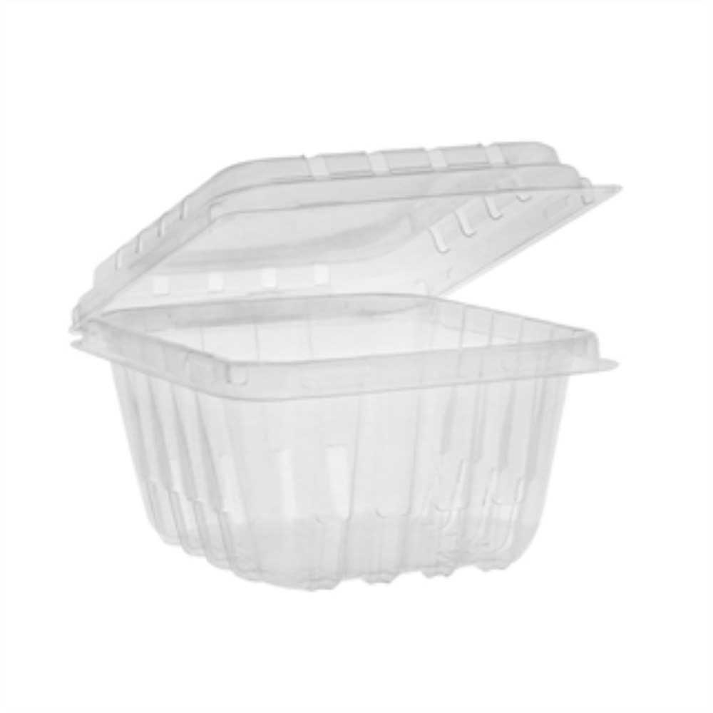 Pactiv Clear APET 1 Pint Clamshell Container, 5.38 x 4.38 x 2.81 inch ...