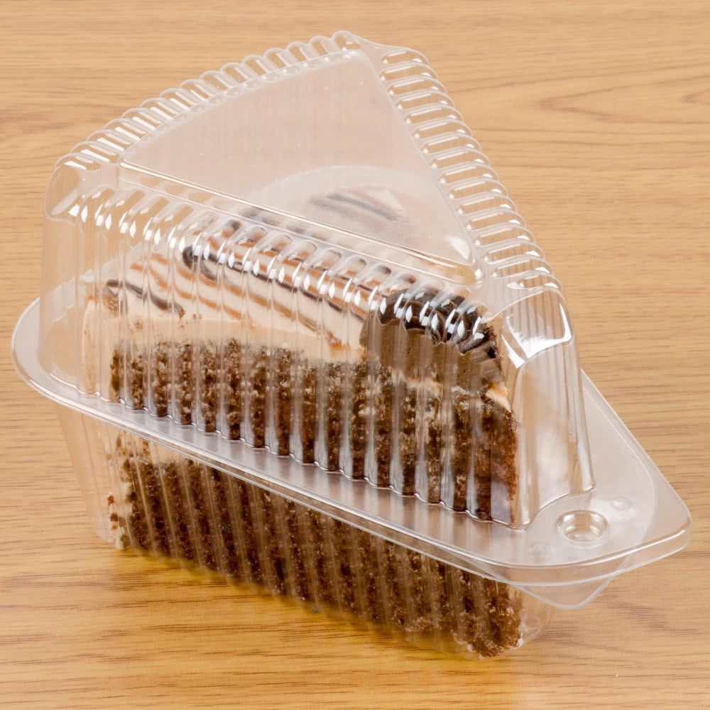 Polar Pak PETE Extra Deep Clear Pie Slice Container, 4.95 x 0.04 x 6.68 ...