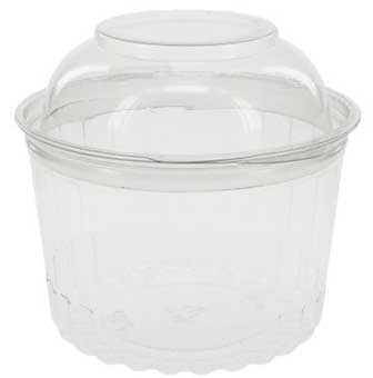 Pactiv RPET Clear Sho Bowl with 4.25 inch Hinged Dome Lid, 16 Ounce ...