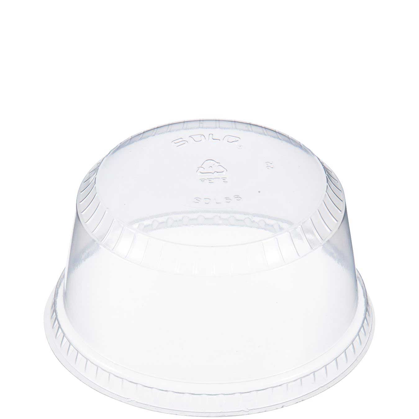 SoloServe Clear PET Cup Lid Only, 3.9 inch Dia -- 1000 per case