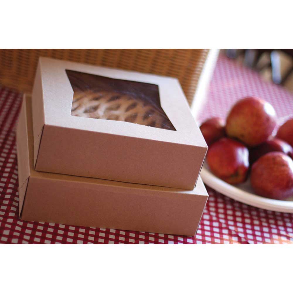 Southern Champion Tray Brown Square Paperboard Window Box, 8 x 8 x 4 ...