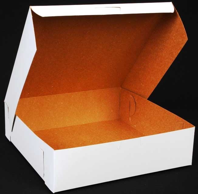 Southern Champion Tray White Non-Window Plain Locking Corner Bakery Box ...