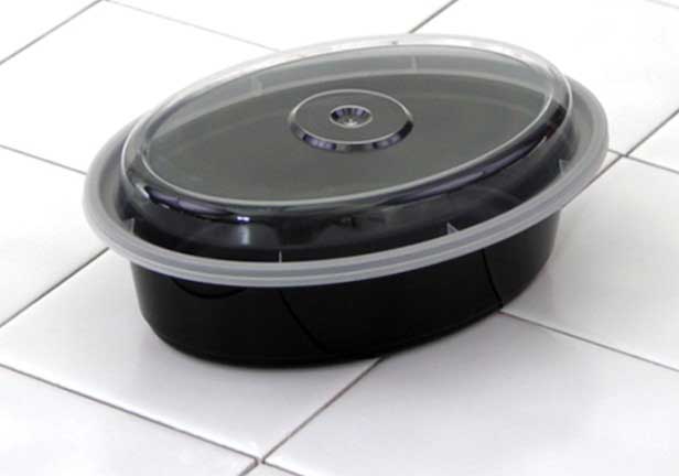 Pactiv VERSAtainer Polypropylene Microwaveable Black Oval Takeout ...