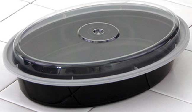 Pactiv VERSAtainer Polypropylene Microwaveable Black Oval Takeout ...