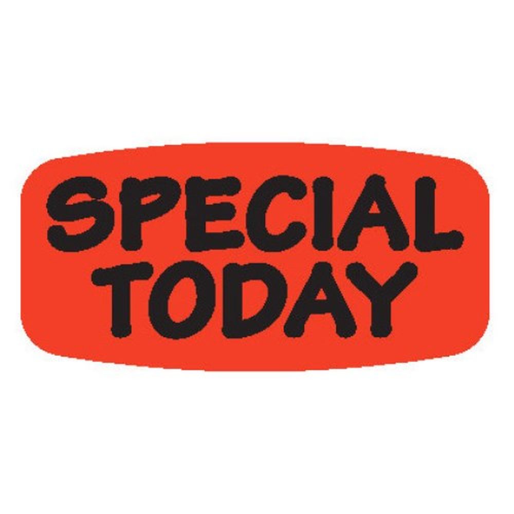 Bollin Label Systems Red/Glo Short Oval Special Today Label -- 1000 per ...